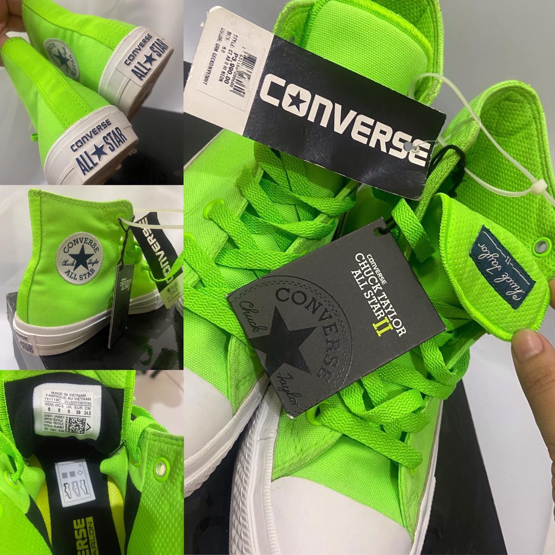 Converse Neon Green, Men's Fashion, Footwear, Casual Shoes on Carousell