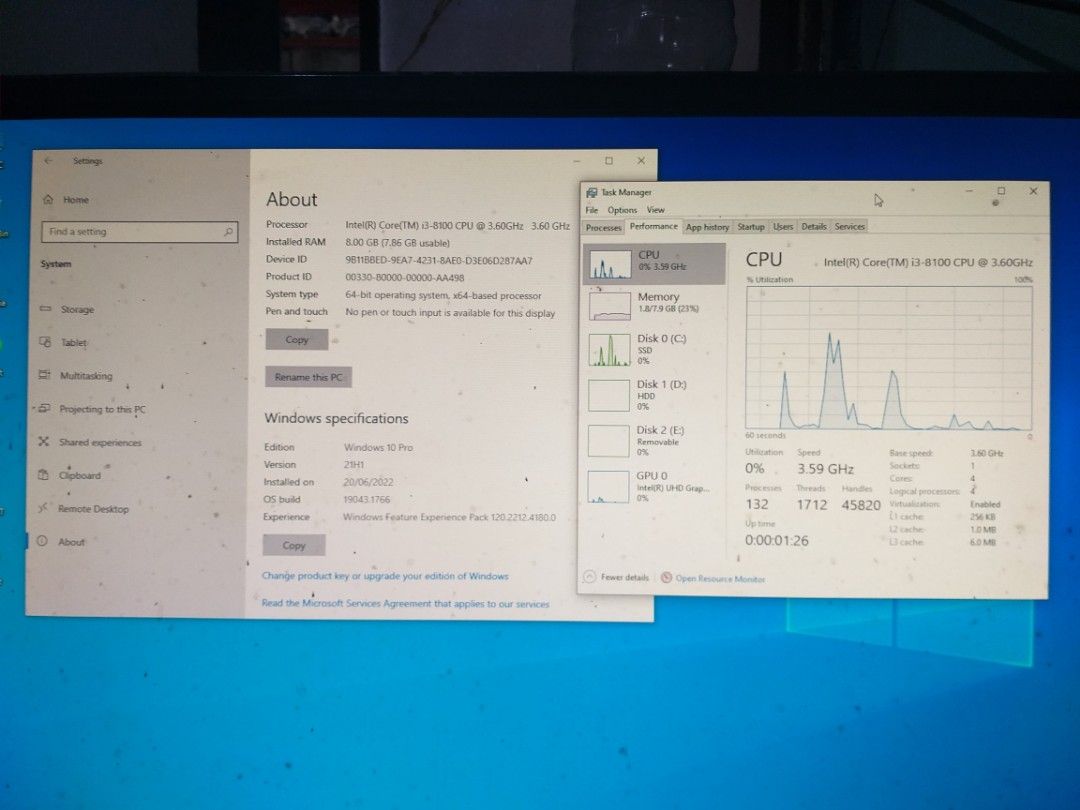 CPU 8th gen/system unit, Computers & Tech, Desktops on Carousell