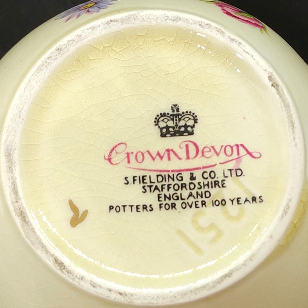 Crown Devon S. Fielding - Floral Design Ceramic Vintage Ginger Jar ...