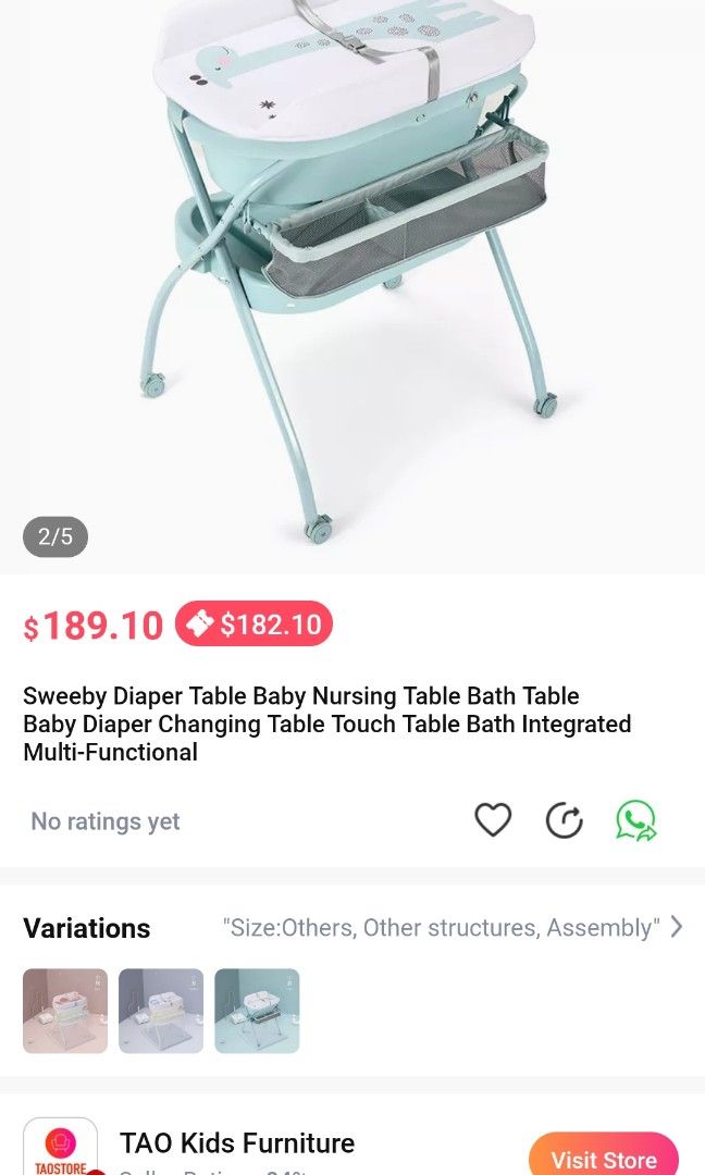 Diaper changing & bathing station, Babies & Kids, Baby Nursery & Kids Furniture, Changing Tables ...