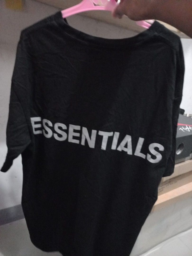 Essentials Oversized Black Reflective, Men's Fashion, Tops & Sets ...