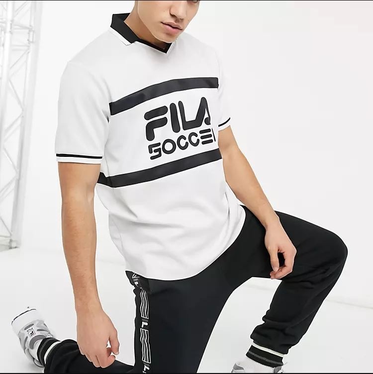 Fila retro football shirt in grey - Size S, Men's Fashion, Tops & Sets ...