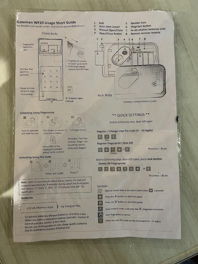 Gateman digital lock manual free, Furniture & Home Living, Security ...
