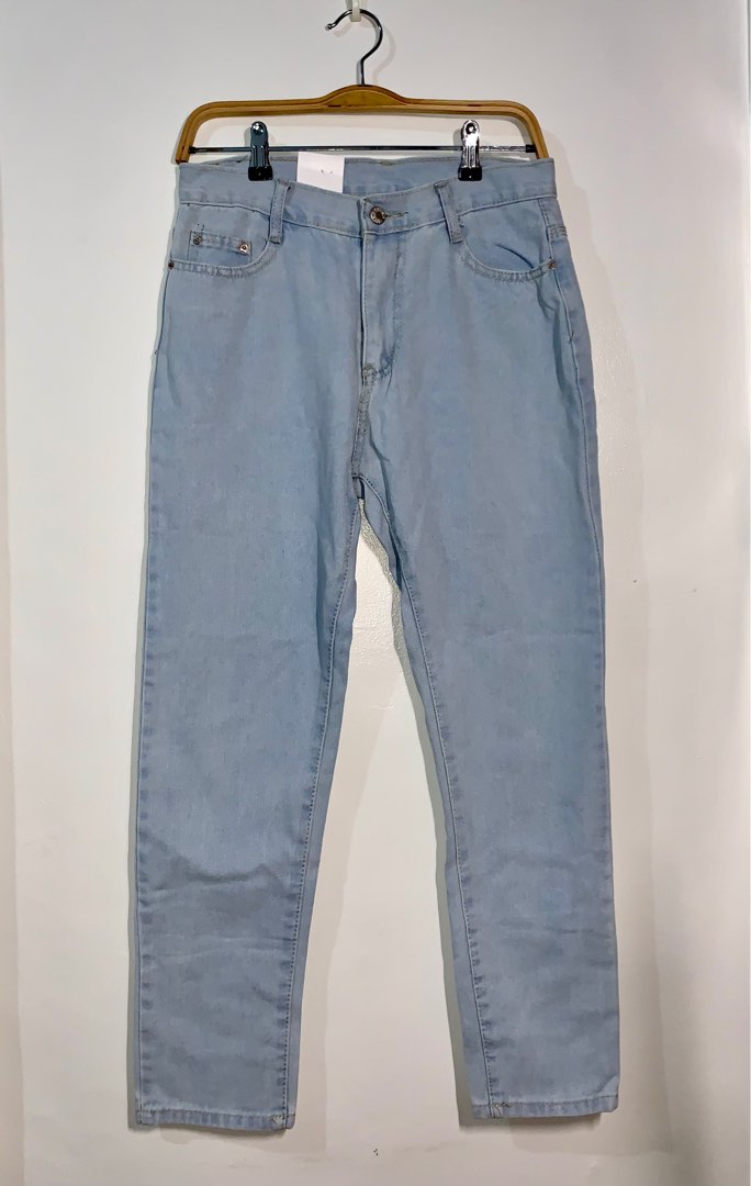 Highwaist Light Blue Denim Pants, Women's Fashion, Bottoms, Jeans on ...