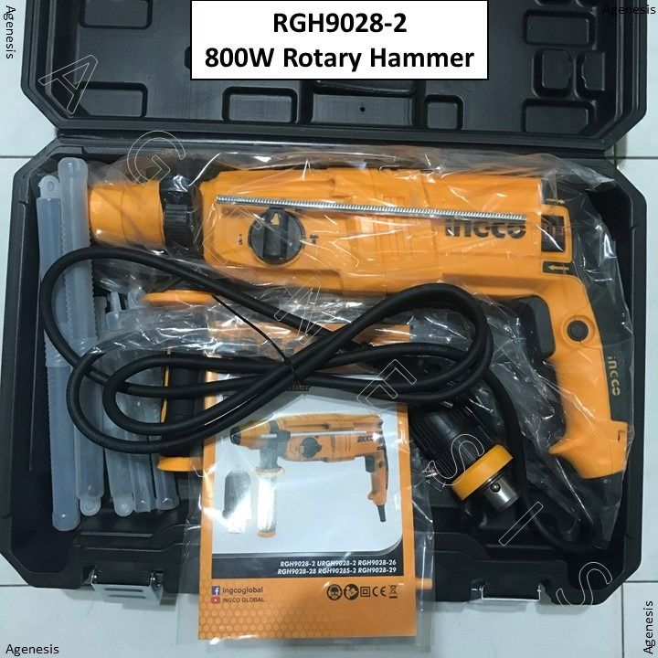 INGCO 800W Rotary Hammer Drill RGH9028-2, Furniture & Home Living, Home ...
