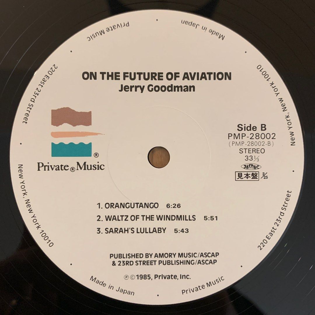 Jerry Goodman – On The Future Of Aviation Vinyl (New Age, Jap 1985 ...