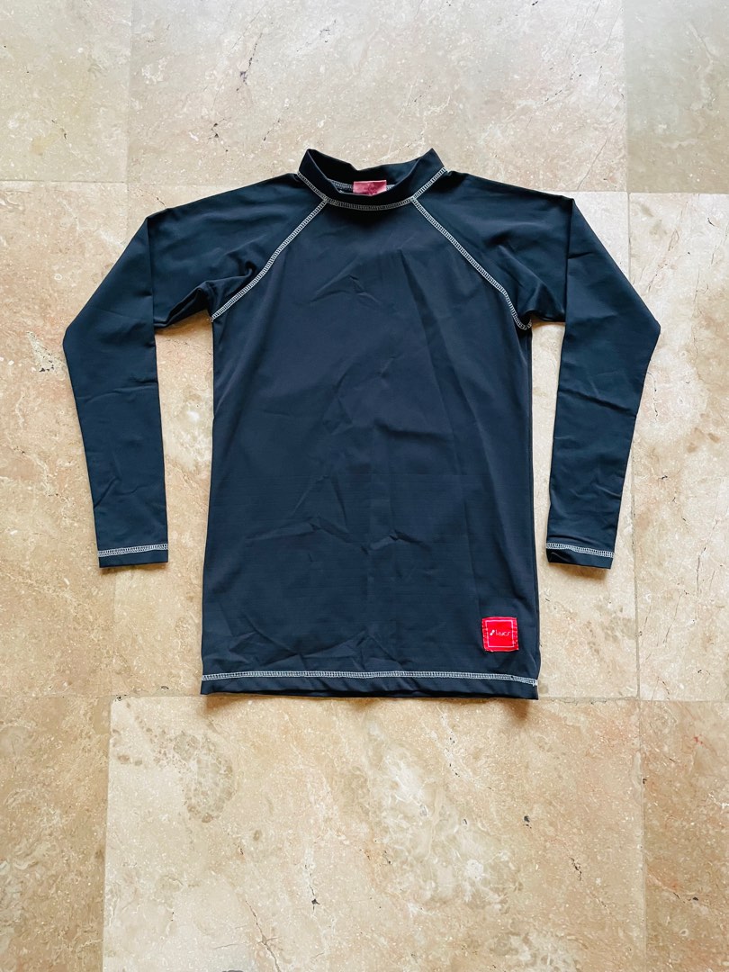 Kycs Black Rashguard, Women's Fashion, Swimwear, Rash guard on Carousell