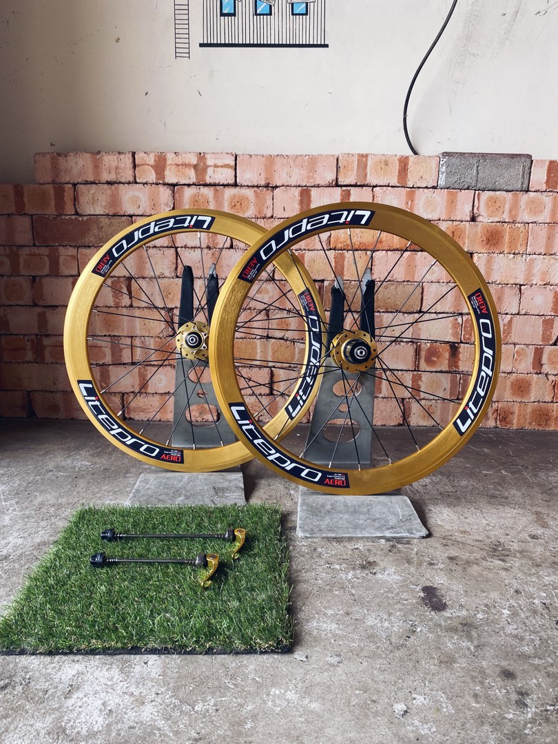 Litepro 451 Aero Wheelset Gold, Sports Equipment, Bicycles & Parts ...