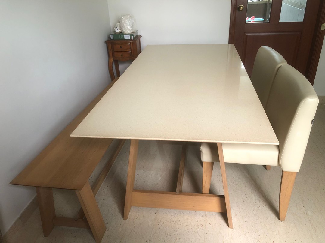 Cellini Marble Dining Table Set, Furniture & Home Living, Furniture ...