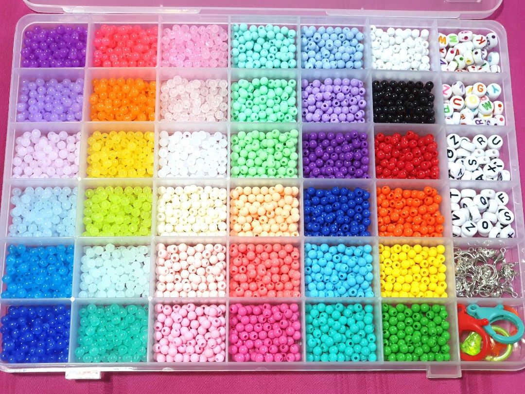 Mega 4mm Jelly and Acrylic Candy Beads Set - 36 Different Colours ...