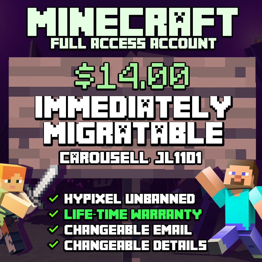 Minecraft Account Java & Bedrock Edition, Video Gaming, Video Games ...