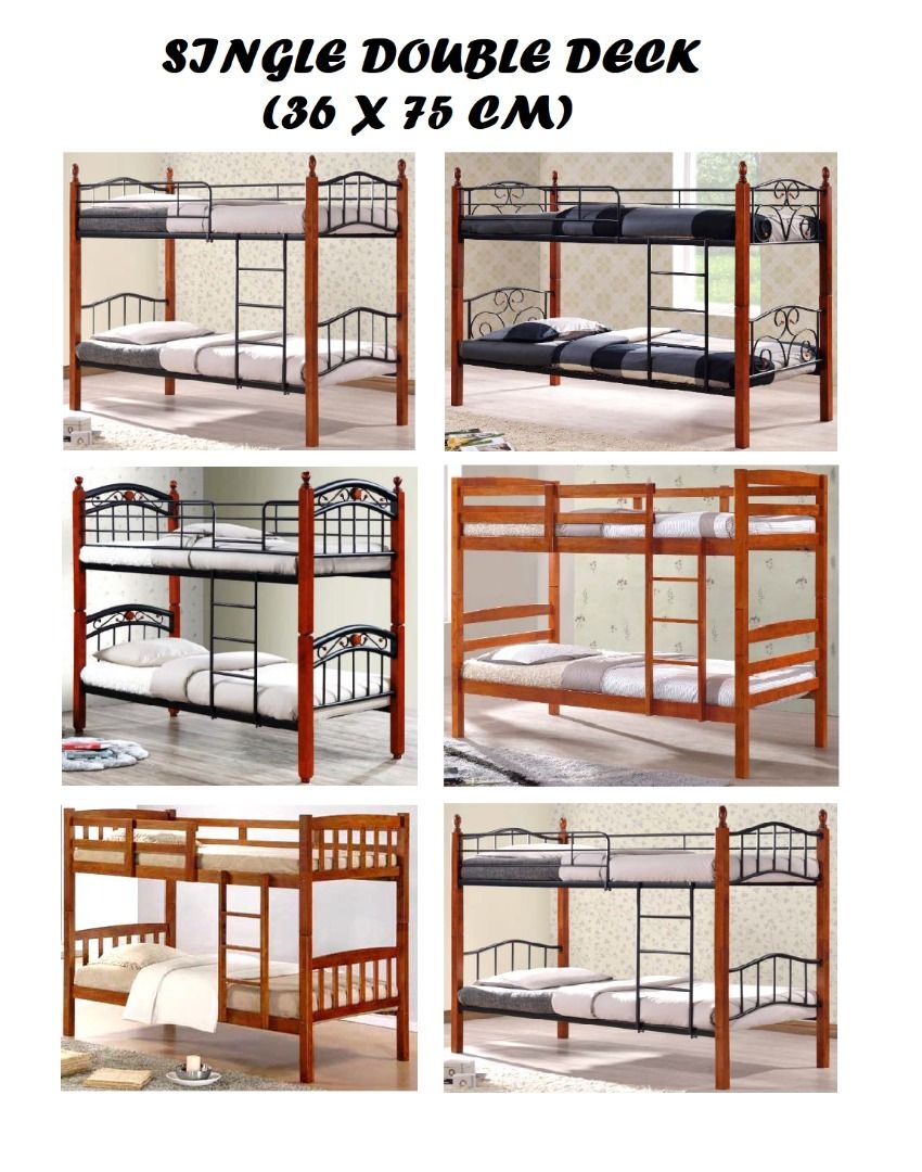 MODERN DOUBLE DECK SINGLE FRAME, Furniture & Home Living, Furniture ...