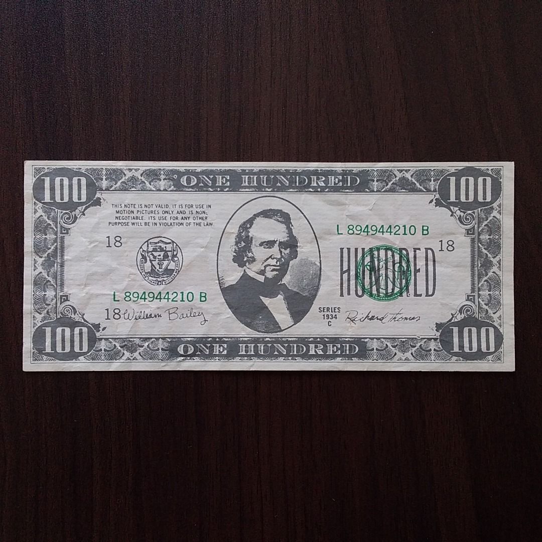 Movie Prop Money 100 (1980s) note, Hobbies & Toys, Memorabilia ...