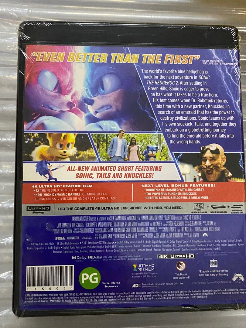 New, 4K Ultra HD Disc, Sonic the Hedgehodge 2, Hobbies & Toys, Music ...