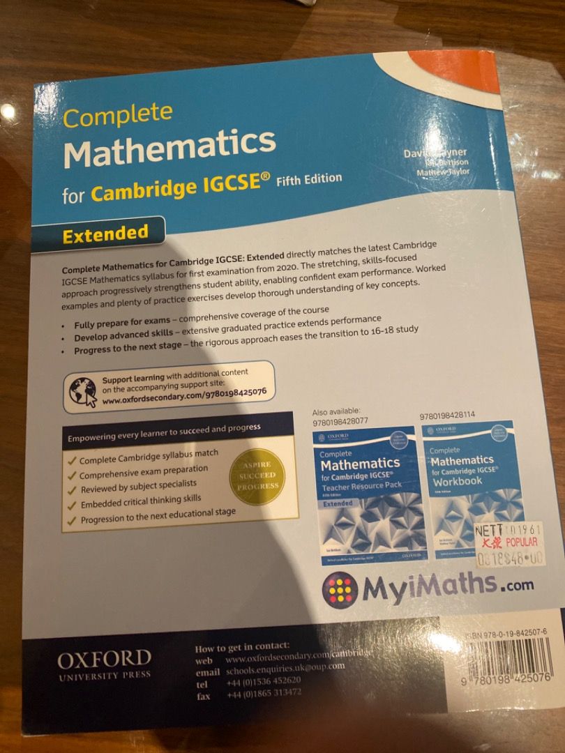 Oxford Igcse Math Textbook Hobbies And Toys Books And Magazines Textbooks On Carousell