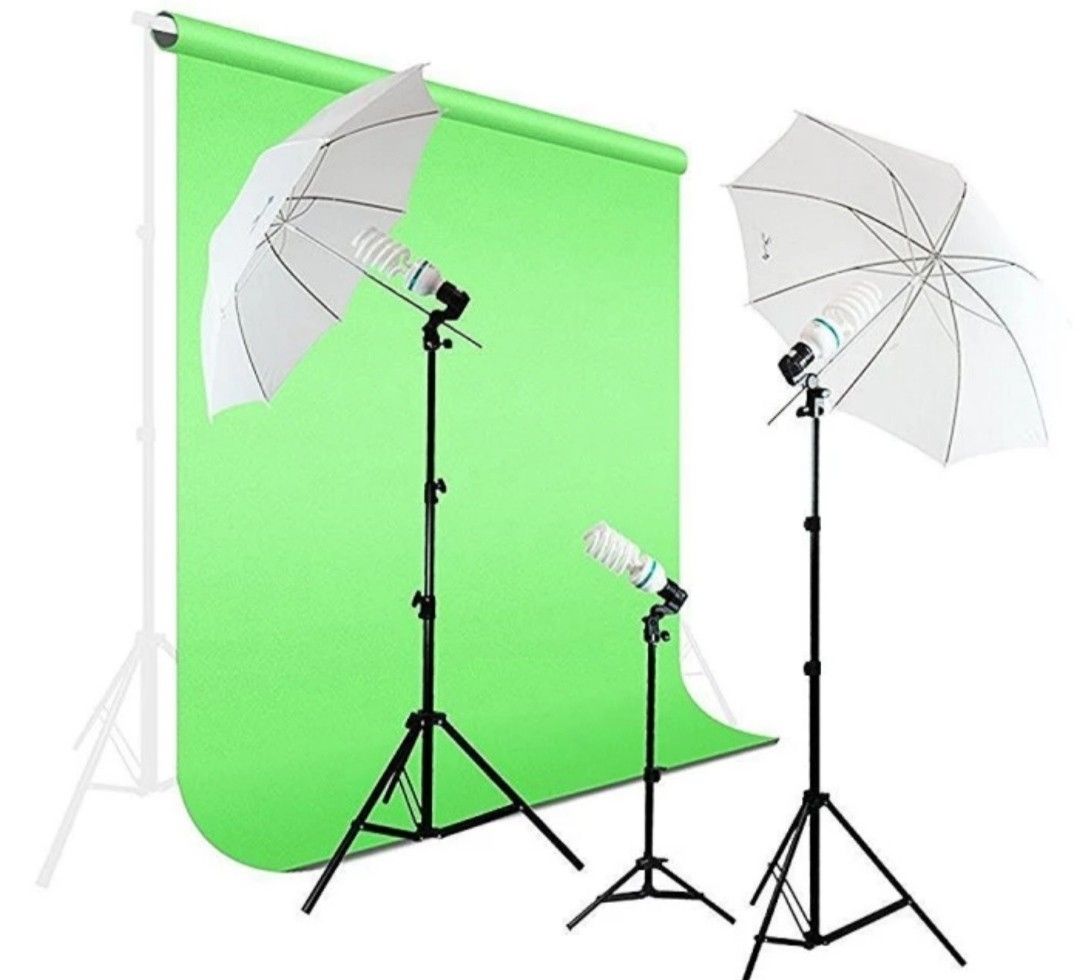 Paket Studio Strobist Mini Lampu, Tiang & Backdrop, 3 tiang lampu Dan 2 ...