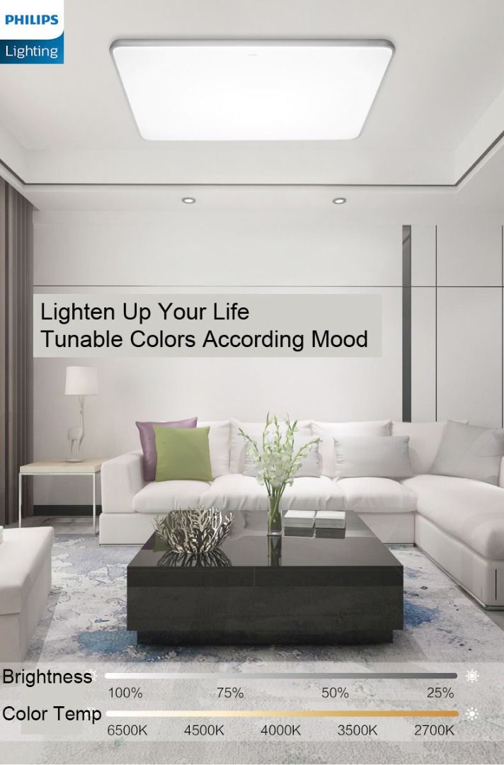 Philips LED 55W CL828 Ceiling Light Square Tunable Light With Remote ...