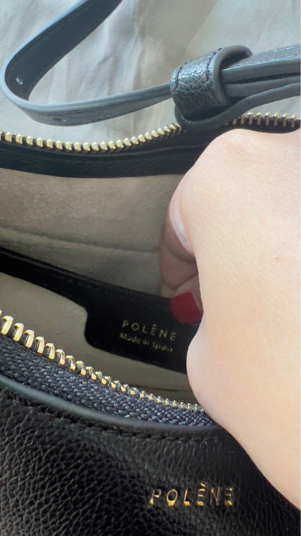 Polene Numero Dix in Black Grained Leather, Luxury, Bags & Wallets on ...