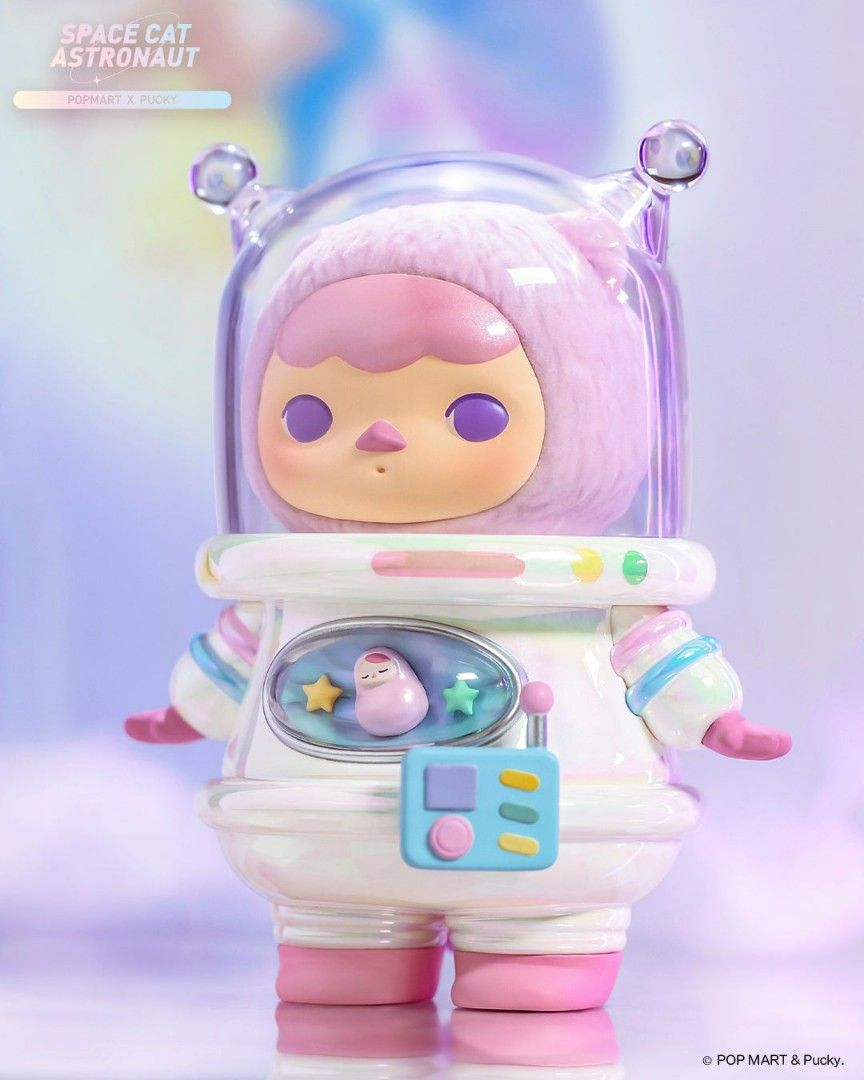 [POPMART] POPMART PUCKY SPACE CAT ASTRONAUT BIG FIGURE, Hobbies & Toys ...