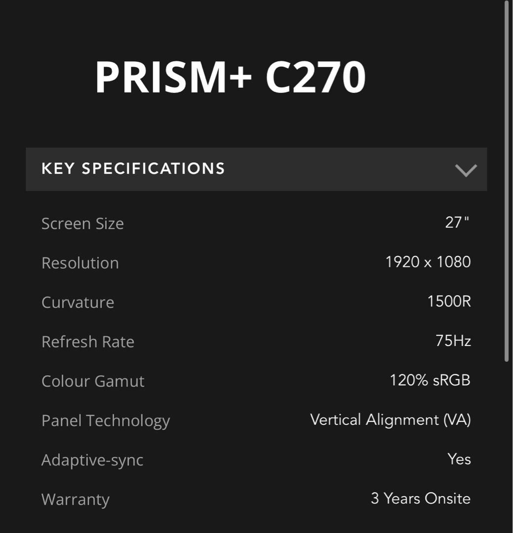 PRISM+ C270, Computers & Tech, Parts & Accessories, Monitor Screens on ...