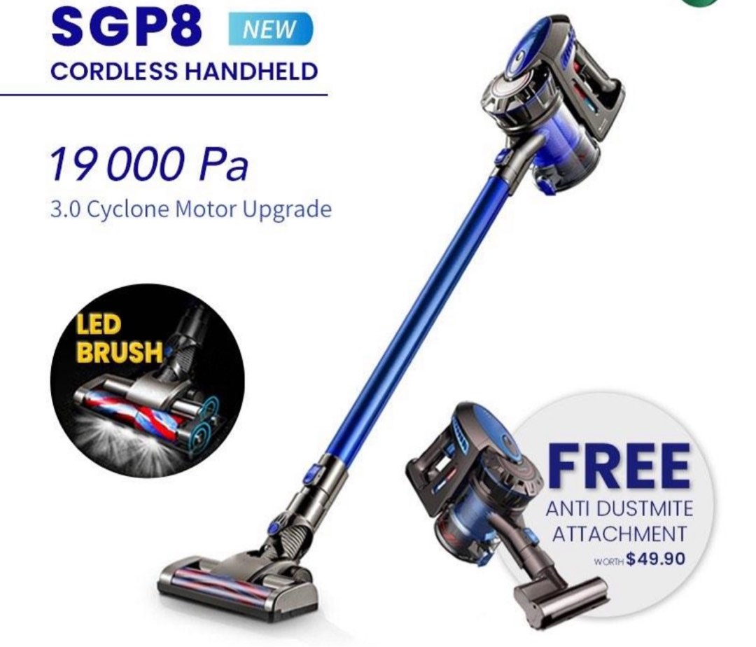 (READY STOCK ; Free anti dust mite head ) Cordless Vacuum Cleaner ...