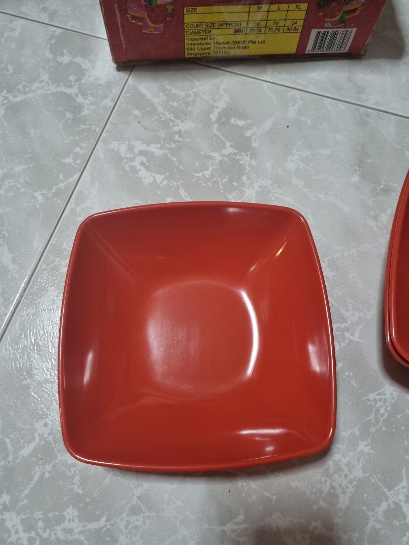 Red Square Plates, Furniture & Home Living, Kitchenware & Tableware ...