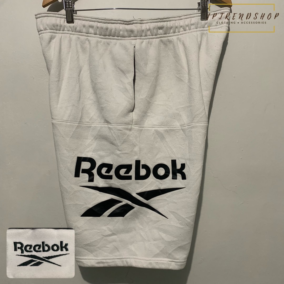 REEBOK BIG LOGO SHORT (White/Black), Men's Fashion, Bottoms, Shorts on ...