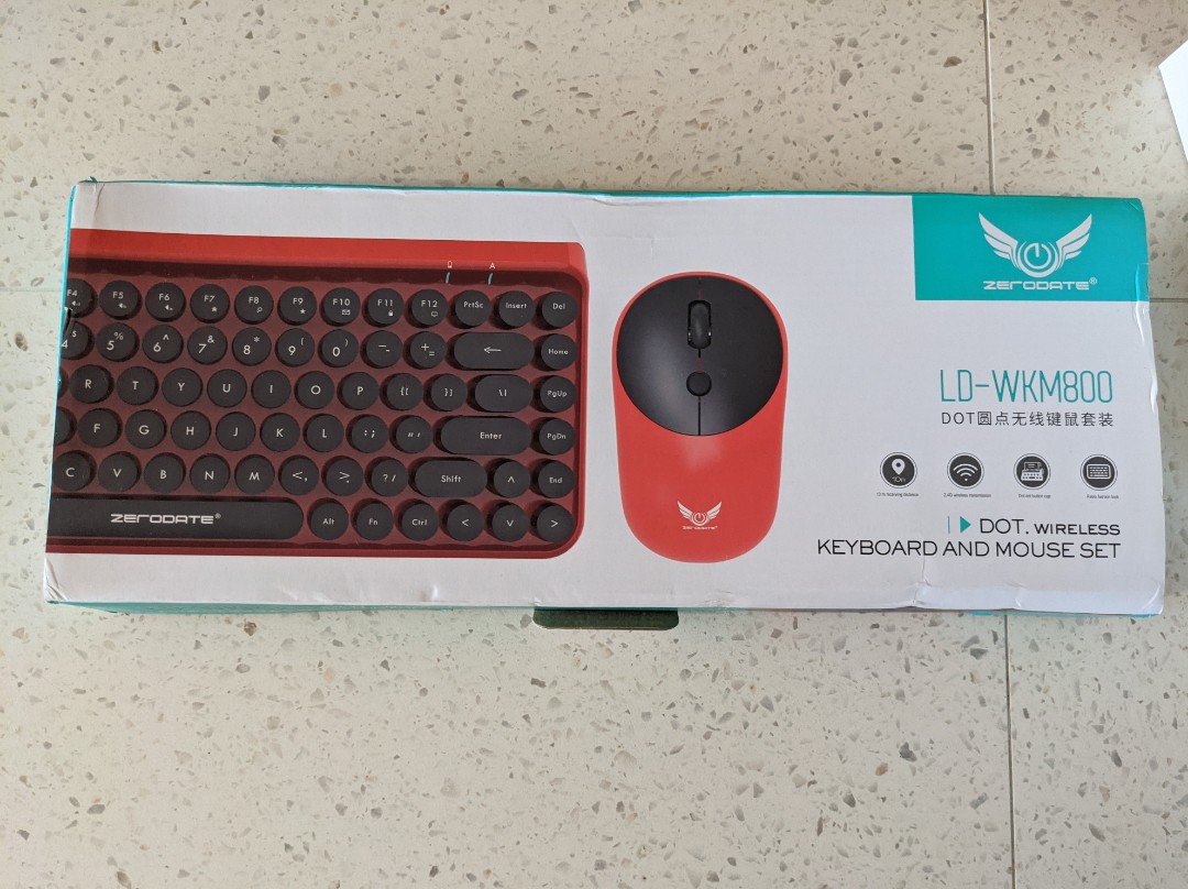 Retro dot wireless keyboard and mouse set, Computers & Tech, Parts ...