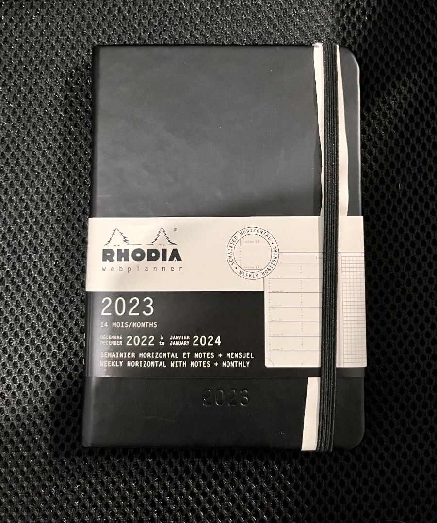 RHODIA A6 2023 Horizontal Monthly / Weekly Planner - Black, Hobbies ...