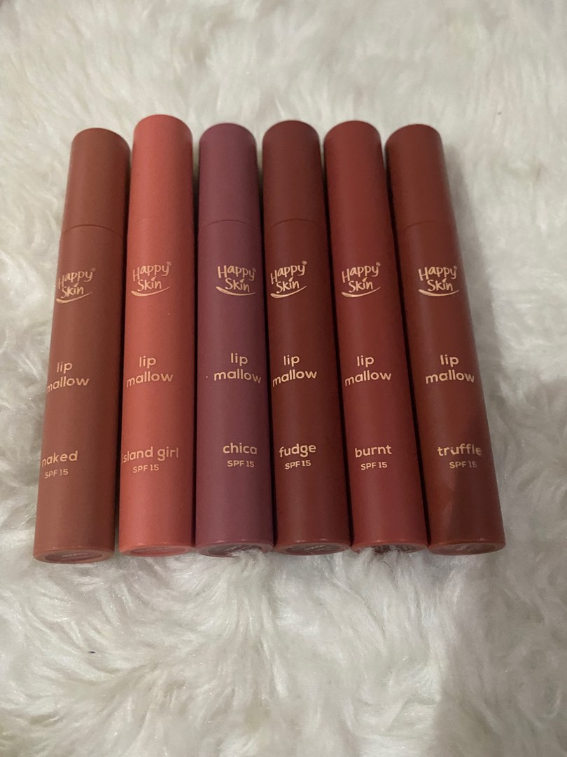 *SALE* Happy Skin Lip Mallow Set of 6 shades, Beauty & Personal Care ...