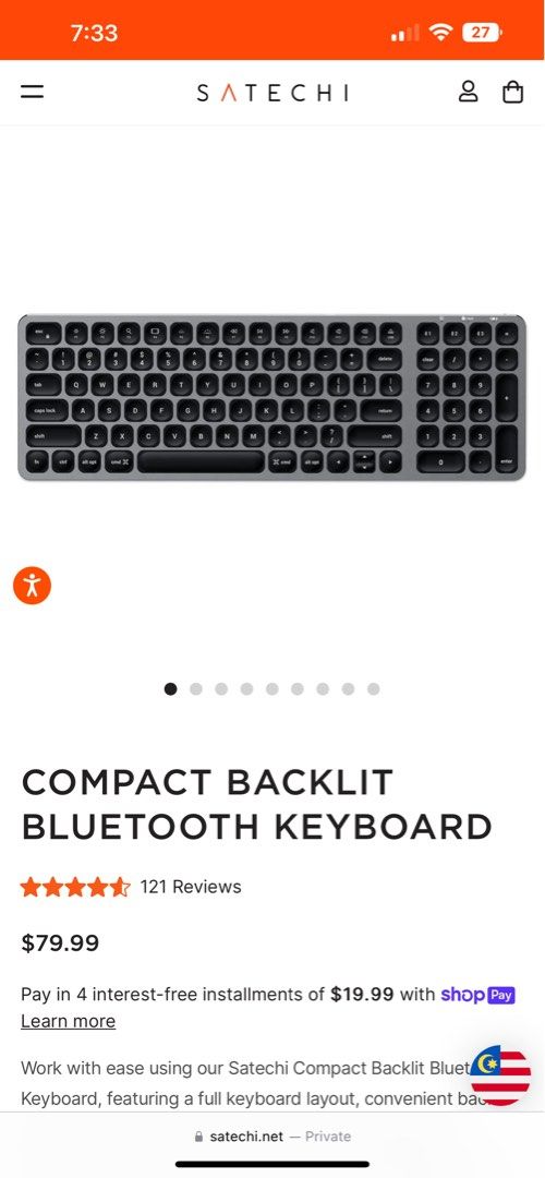 Satechi Keyboard Compact Backlit Bluetooth Keyboard Computers And Tech Parts And Accessories
