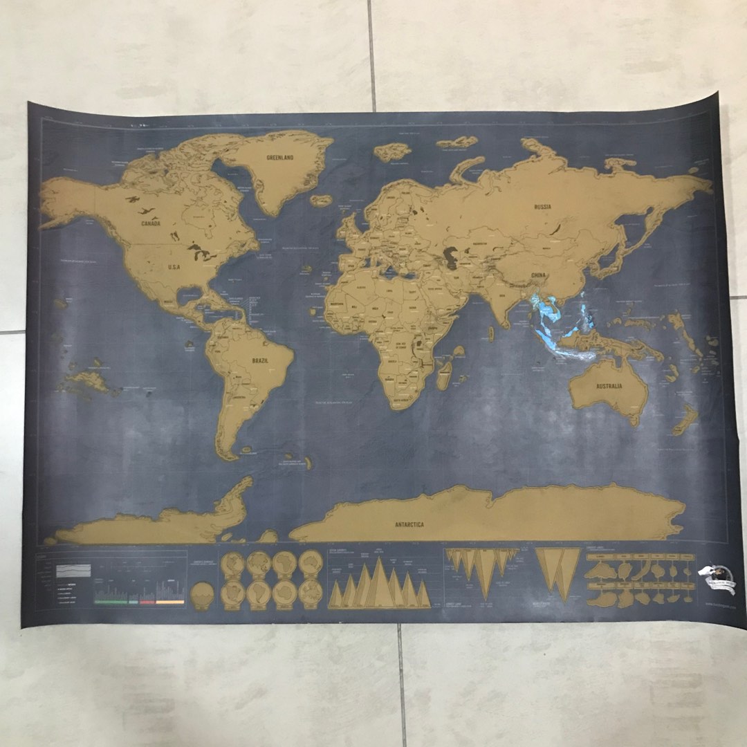 Scratch Map - Deluxe Version, Hobbies & Toys, Stationery & Craft, Art ...