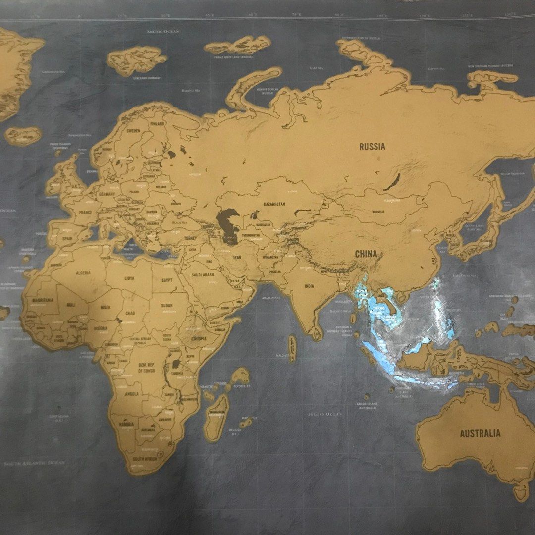 Scratch Map - Deluxe Version, Hobbies & Toys, Stationery & Craft, Art ...