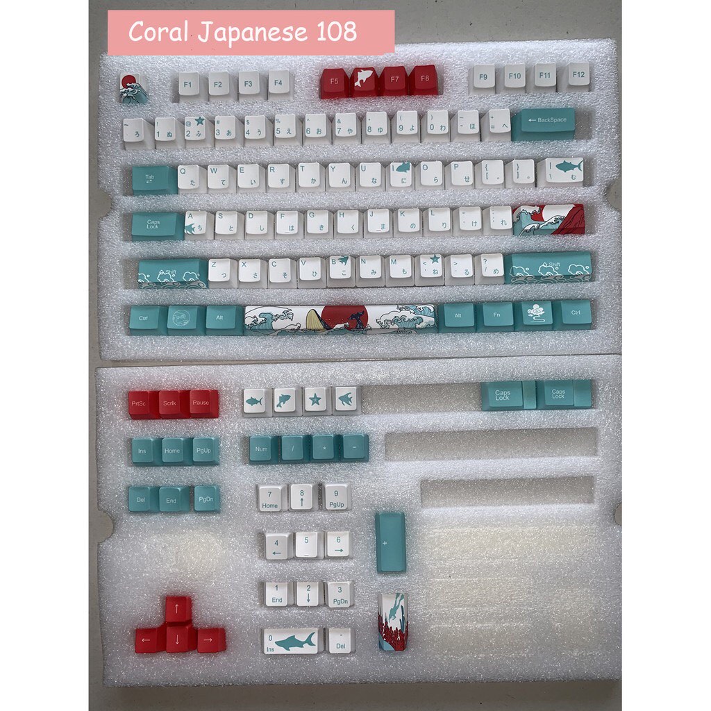 Sea Coral Ocean Japanese Keycaps PBT, Computers & Tech, Parts ...