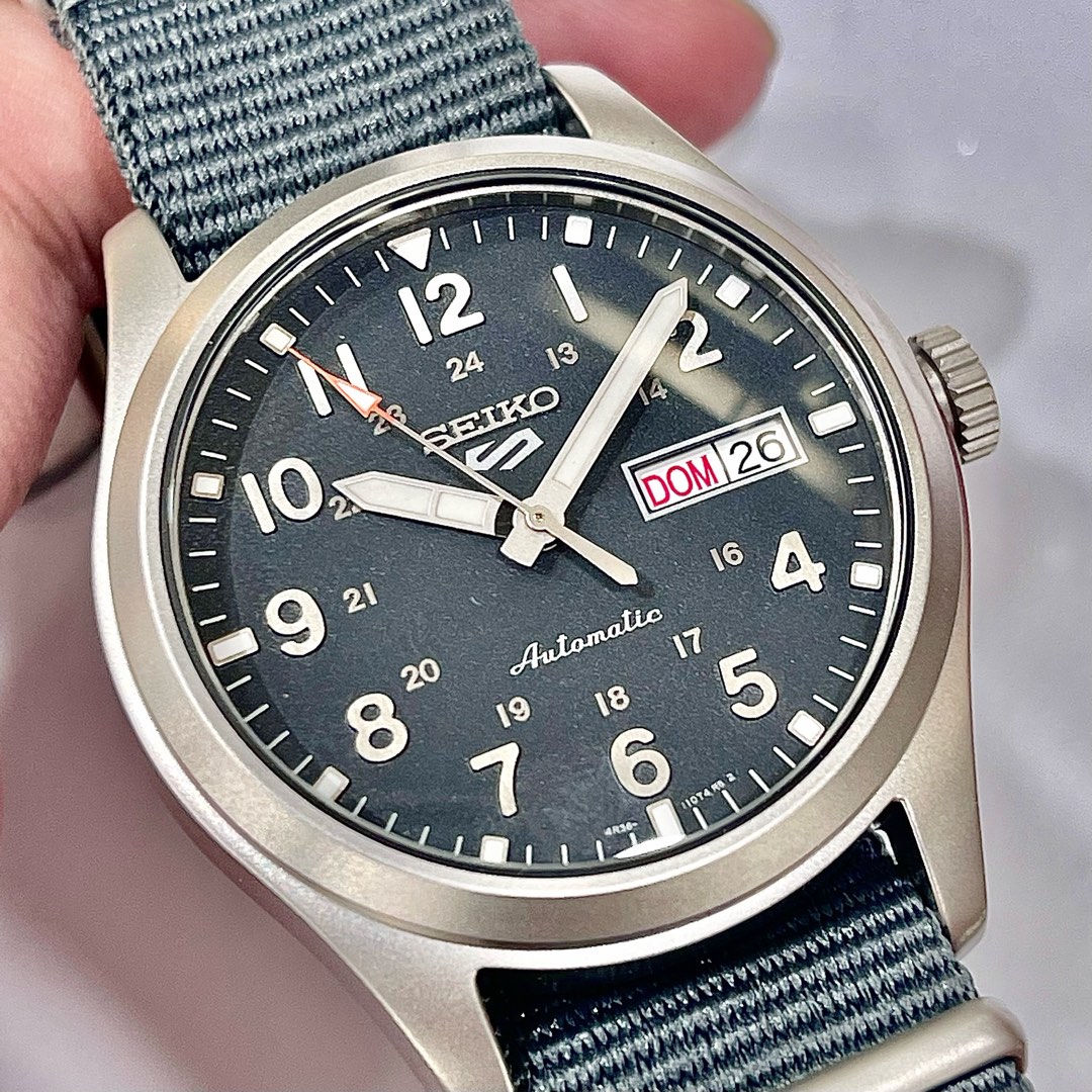 Seiko 5 Sports Field Gray dial on Gray Blue nato strap SRPG31K1, Men's ...