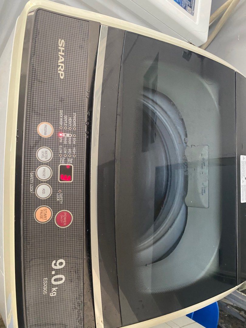 Sharp 9KG Top Loading Washing Machine, TV & Home Appliances, Washing ...