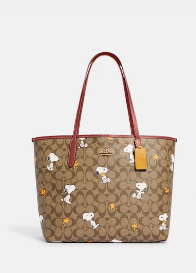 COACH x PEANUTS Signature Canvas Tote Bag, Women's Fashion, Bags ...