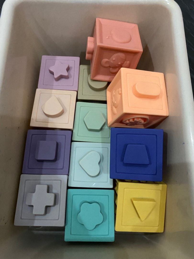 Silicone stacking cubes, Babies & Kids, Infant Playtime on Carousell