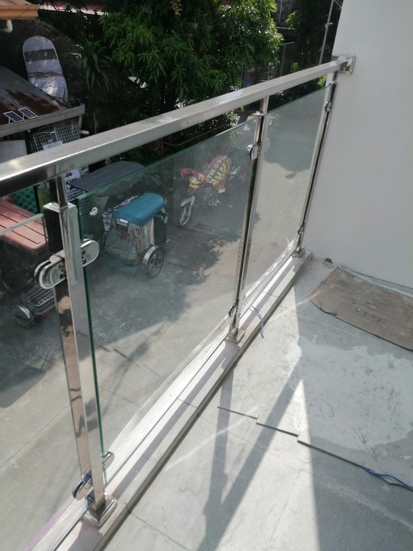 Stainless Steel Balcony with Tempered Glass Clear, Commercial ...