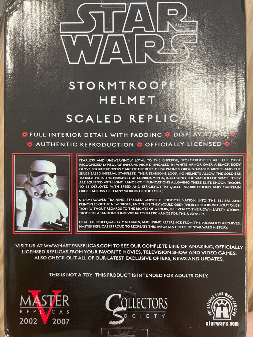 Star Wars Master Replicas Scaled Replica Stormtrooper Helmet ...