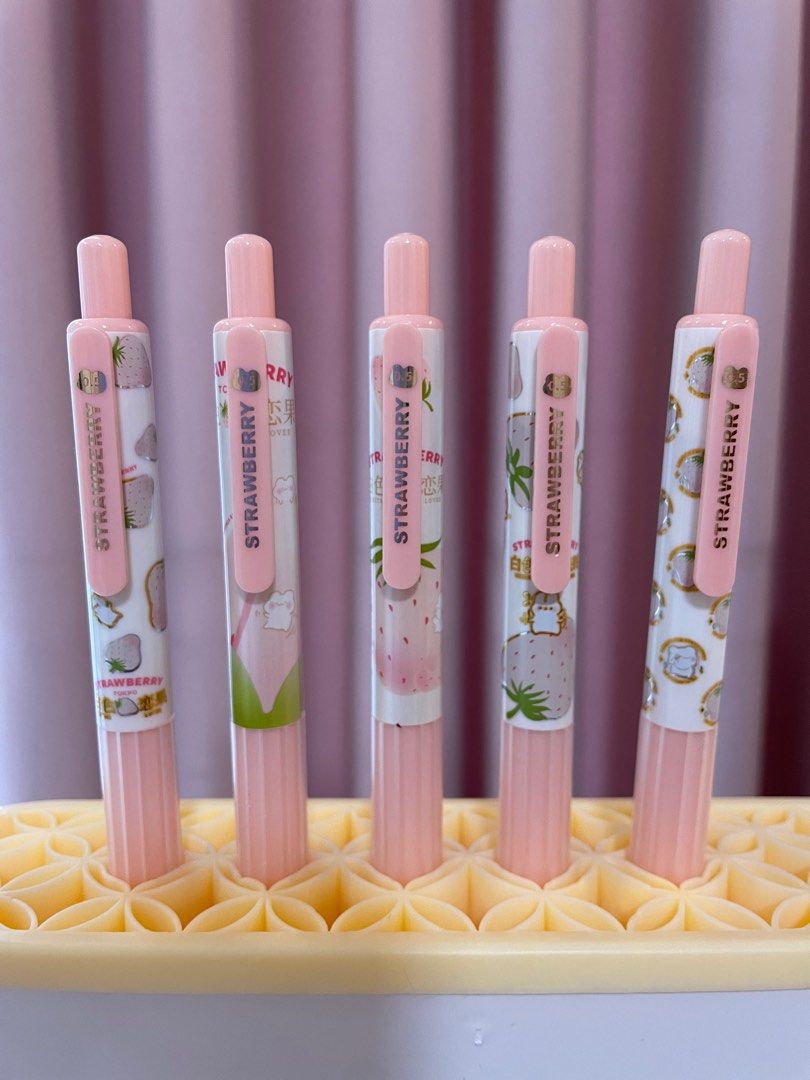 Strawberry gel pens (TAIWAN), Hobbies & Toys, Stationary & Craft ...