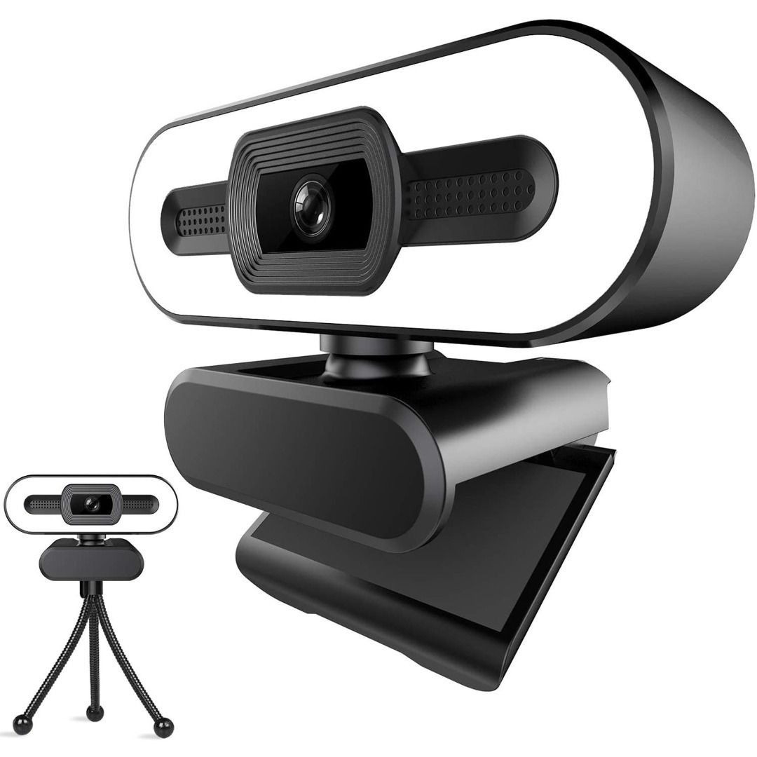 T426 LNKOO 2021 FHD 1080P Webcam with Ring Light and Microphone ...
