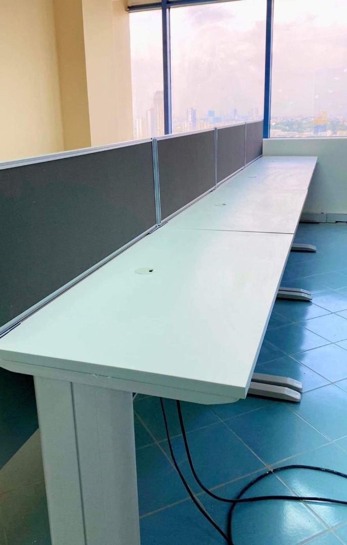 Table with Partition Panel | Office Furniture . FST Table, Furniture ...