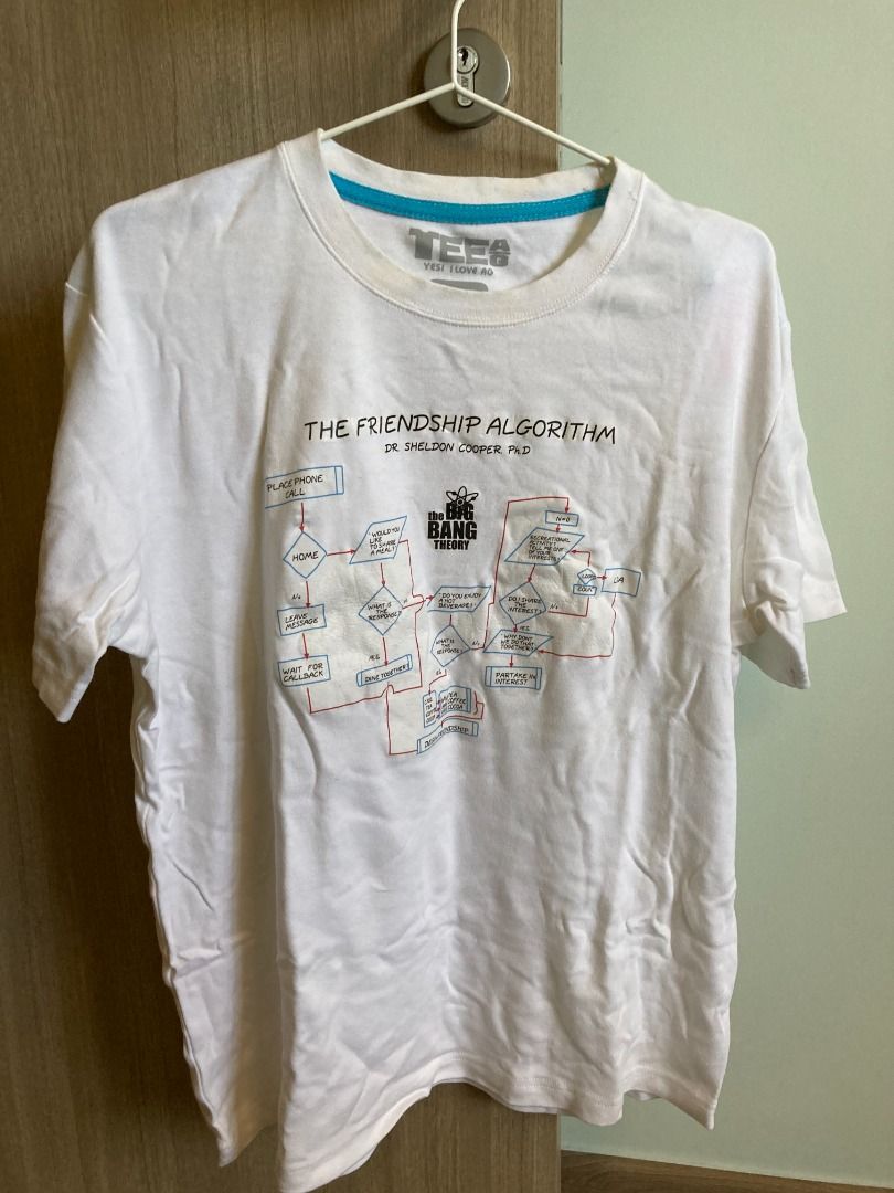 The Big Bang Theory Sheldon Cooper Friendship Algorithm T shirt, Men's ...