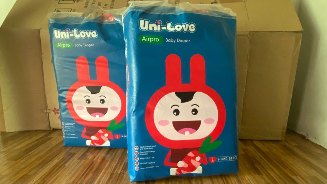 Unilove Airpro baby diaper (Large) 64pcs 2 packs, Babies & Kids ...