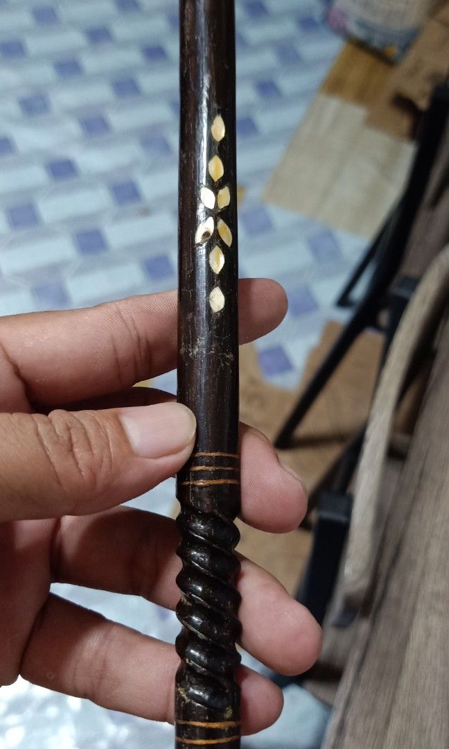 Vintage Kamagong stick with Pearl inlay, Hobbies & Toys, Memorabilia ...