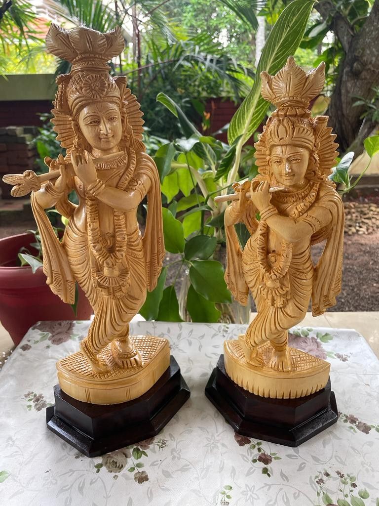 Wooden Krishna and Hanuman statues, Hobbies & Toys, Memorabilia ...