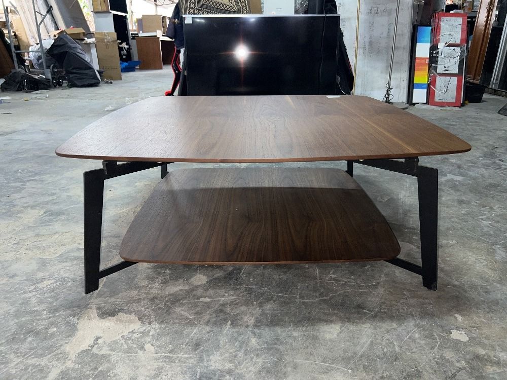 Wooden Top Metal Legged Coffee Table Dark Brown Colour / Meja Kopi ...