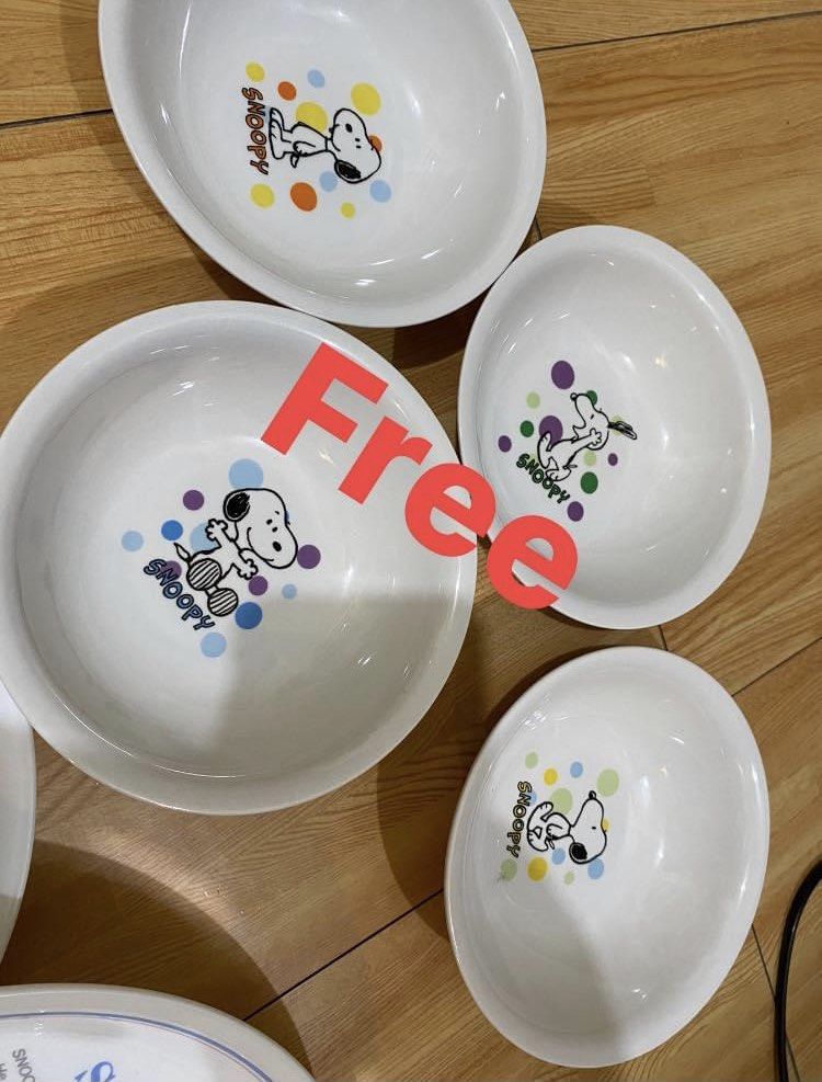 2 Corelle divided plates peanuts ( snoopy ), Furniture & Home Living ...