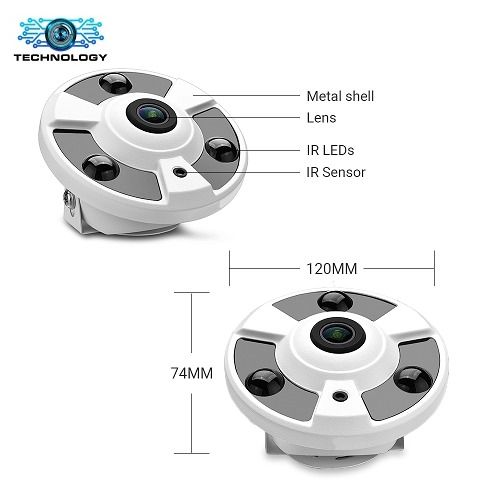 360 Degree Dome 180 Degree Bullet 1.8mm Fixed Lens Fisheye Camera ...